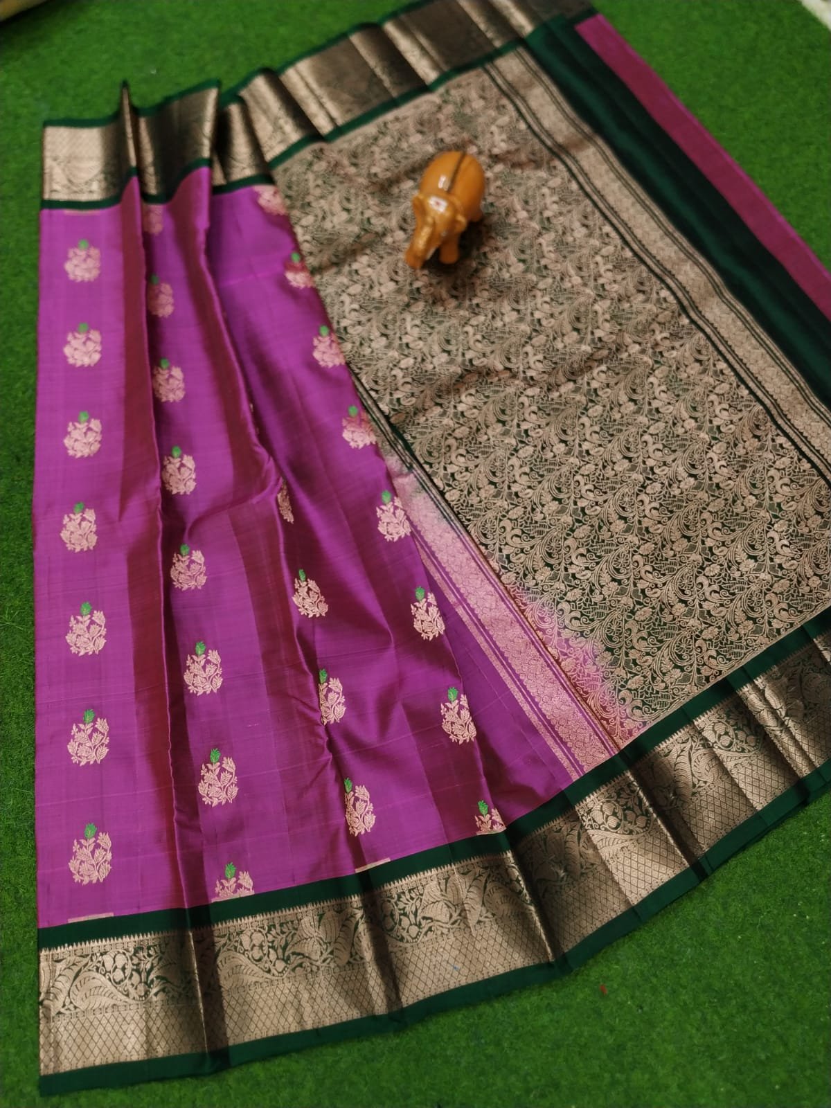 Uppada Pattu Saree with Kanchi Border & Big Bhuta Meena Work | Rich ...