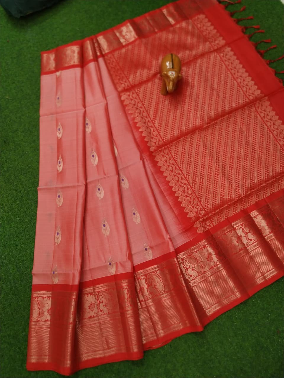 Uppada Pattu Saree with Kanchi Border & Big Bhuta Meena Work | Rich ...